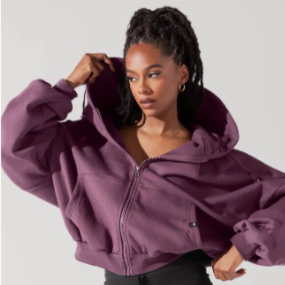 POPFLEX | Tops | Popflex Zip Cloud Hoodie Deep Plum Sm | Poshmark